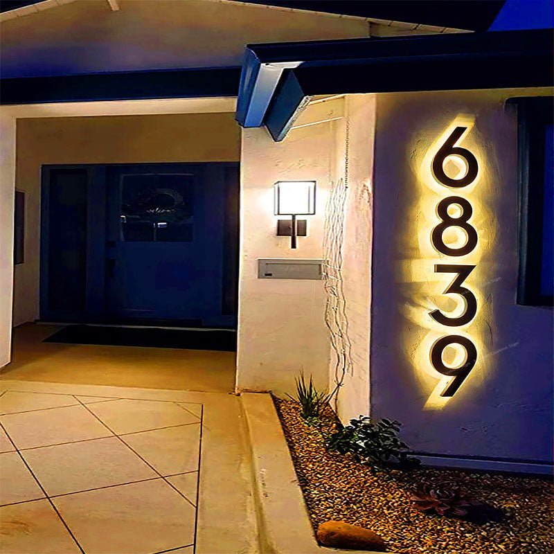 House Numbers Sign - Led Address Sign - Metal Plaque – BacklitLEDsign