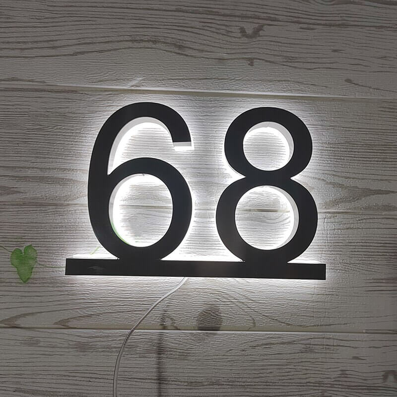 Large Custom Metal House Numbers & Black Address Signs – BacklitLEDsign
