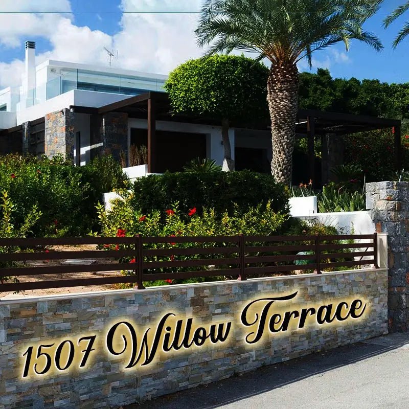 Weatherproof LED Illuminated House Numbers - Light Up Address Sign for ...