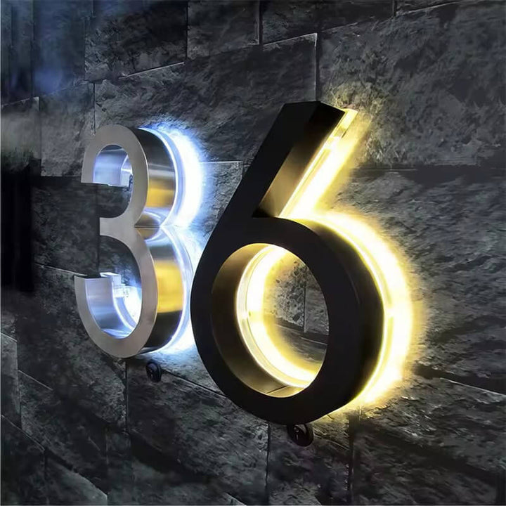 Solar Backlit House Numbers Led Lighted House Number Sign – BacklitLEDsign