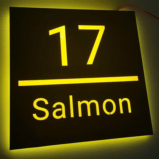 Illuminated Address Signs - Lighted Address Plaques - Metal Plaque ...