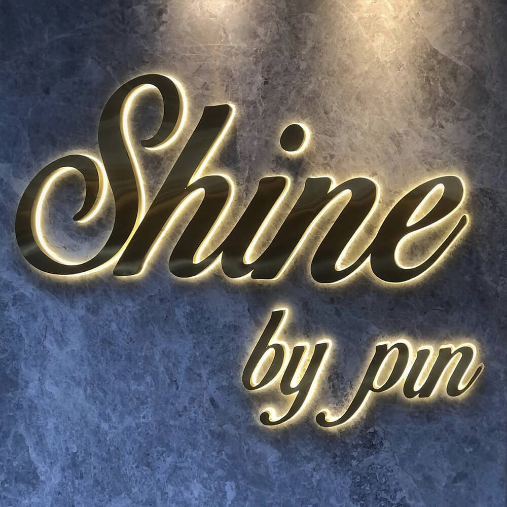 3D Metal Backlit Sign Custom Business Signs Led Logo Sign Maker ...