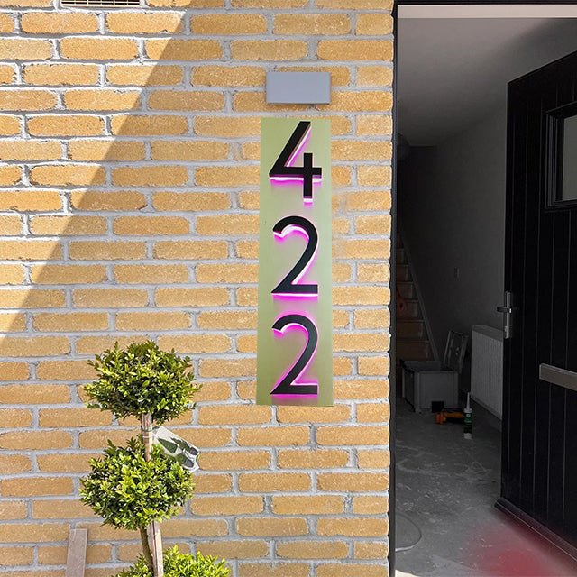 Stainless Steel Illuminated House Number Sign Led address sign ...