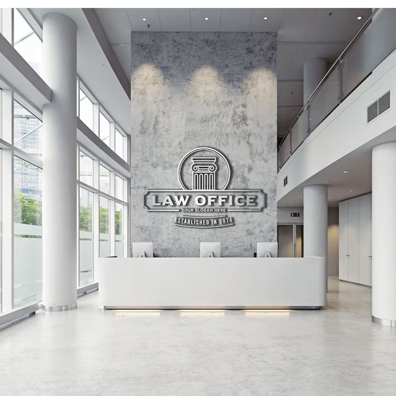 Custom Laser Cut Logo Brushed Metal Logo Reception Sign – BacklitLEDsign