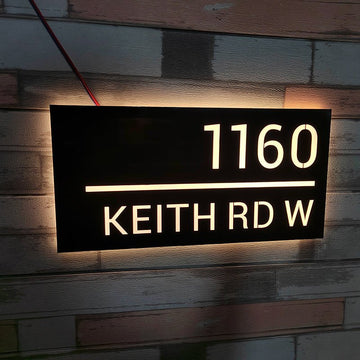 Illuminated Address Signs - Lighted Address Plaques - Metal Plaque ...