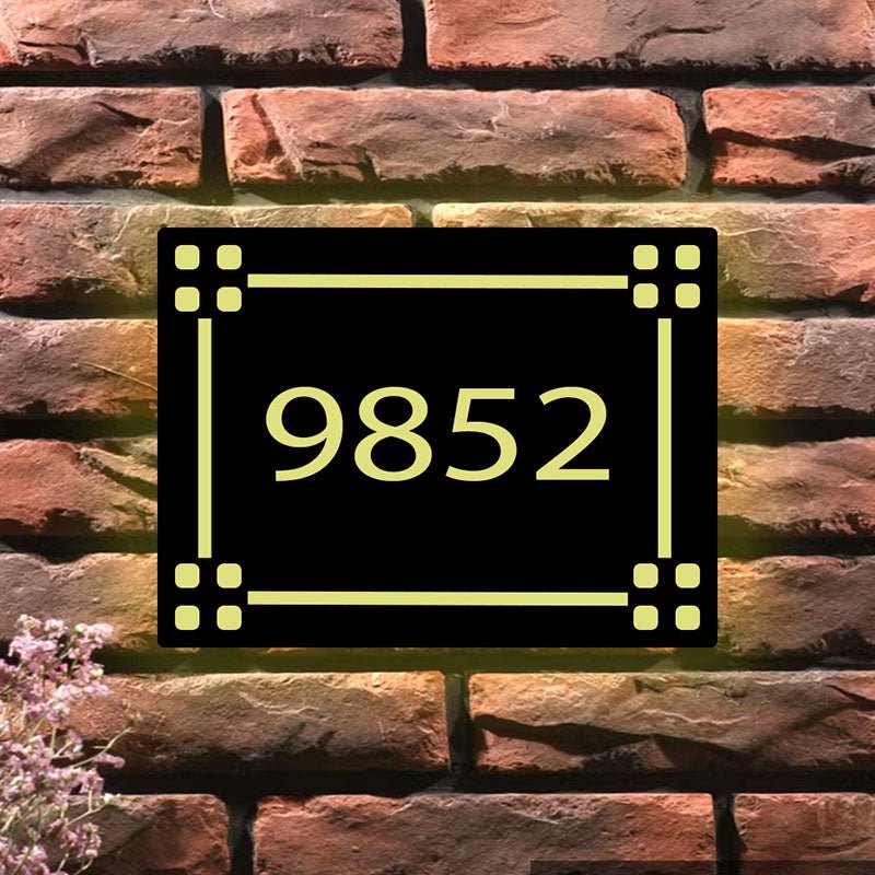 Solar Powered Address Light Large Metal Numbers Plaque Sign ...